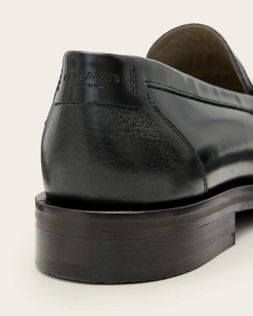 Bloom Leather Loafers Black | ALLSAINTS